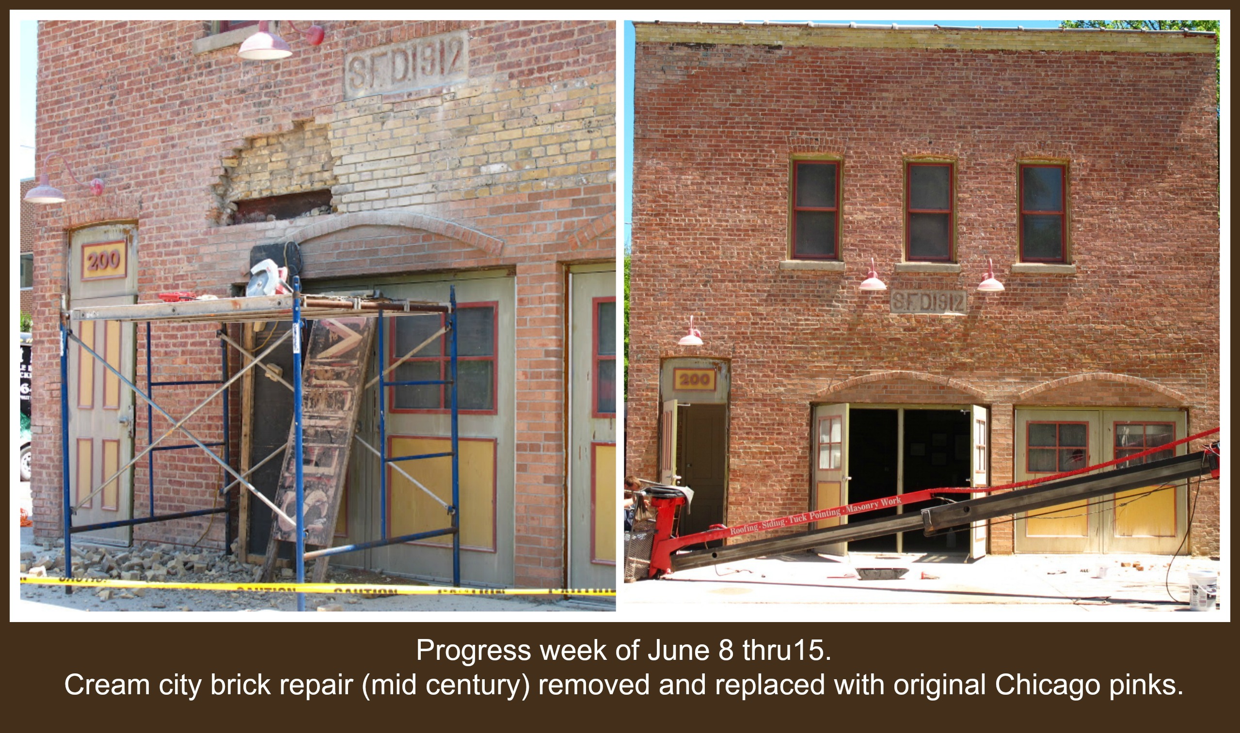 June 15 Firehouse Update – Brick Repair | Saukville Historical Society